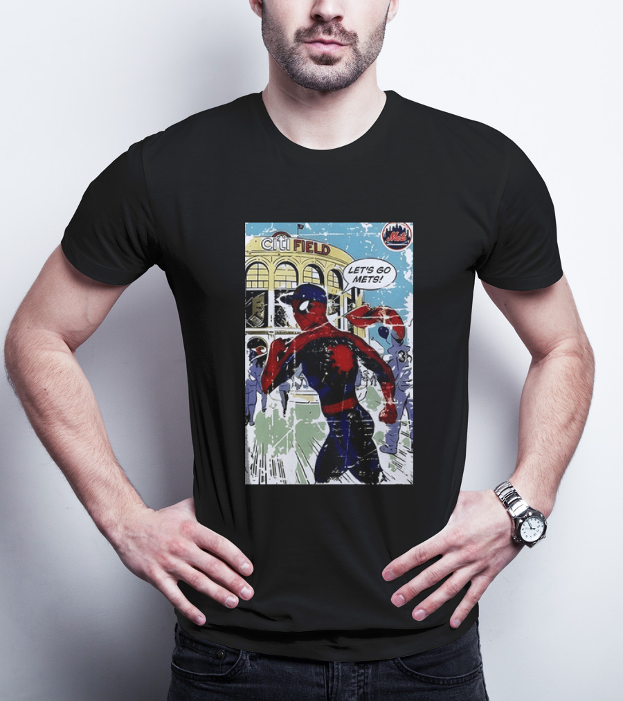 Citi Field New York Mets Spider Man Let's Go Mets 2026 T-Shirt