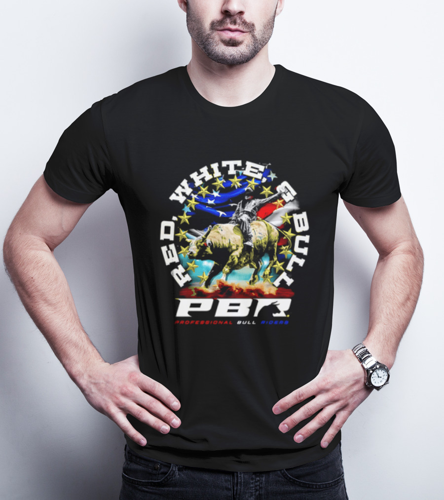 PBR Professional Bull Riders Red White And Bull Stars And Stripes T-Shirt