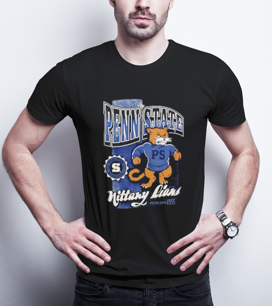 Penn State Nittany Lions PS Mascot Retro 1955 Established T-Shirt