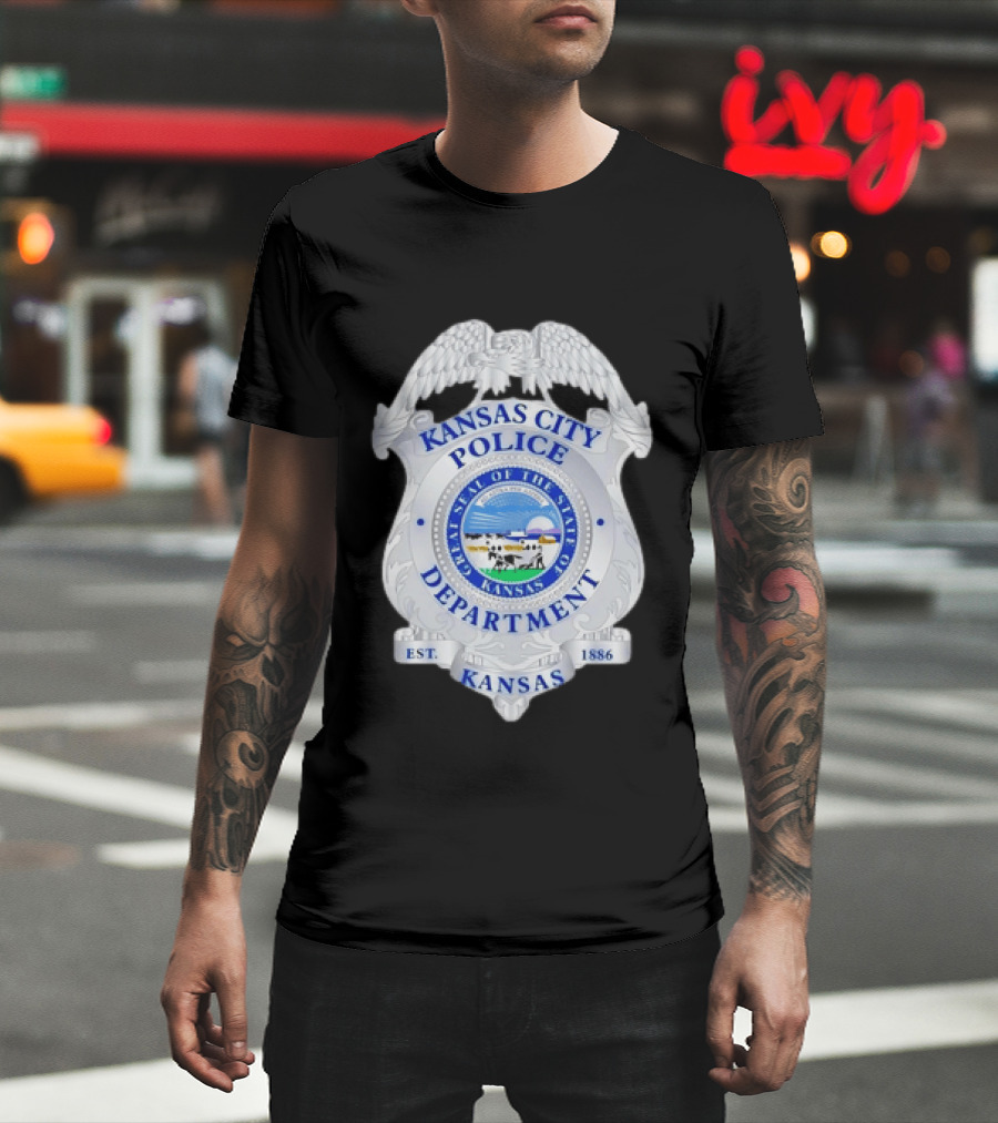 Kansas City Police Department Seal Badge Kansas Est. 1886 T-Shirt