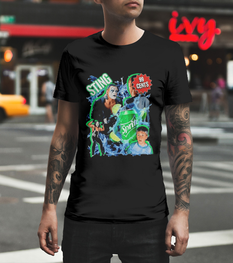 Sting WCW Sprite 99 Cents Lime Water Splash Wrestling T-Shirt