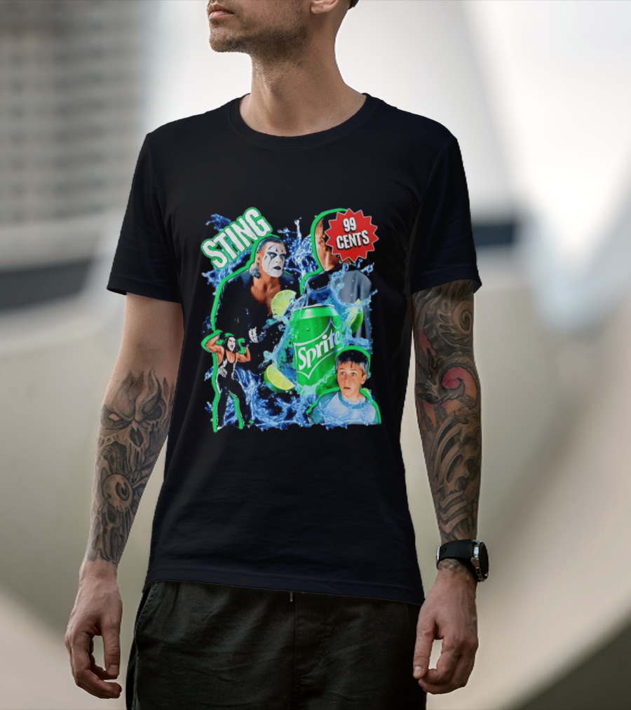 Sting WCW Sprite 99 Cents Lime Water Splash Wrestling T-Shirt