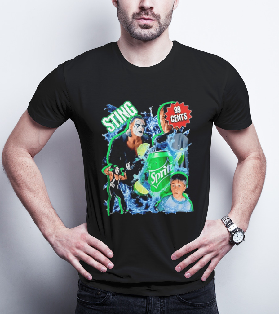 Sting WCW Sprite 99 Cents Lime Water Splash Wrestling T-Shirt