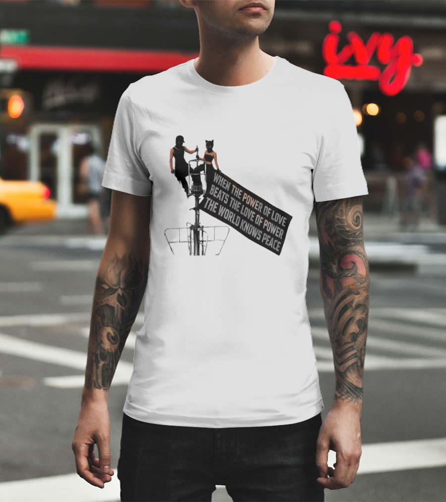 Angela Nikolau Ivan Beerkus Empire State Building Power Of Love Overpowering Love Of Power T-Shirt
