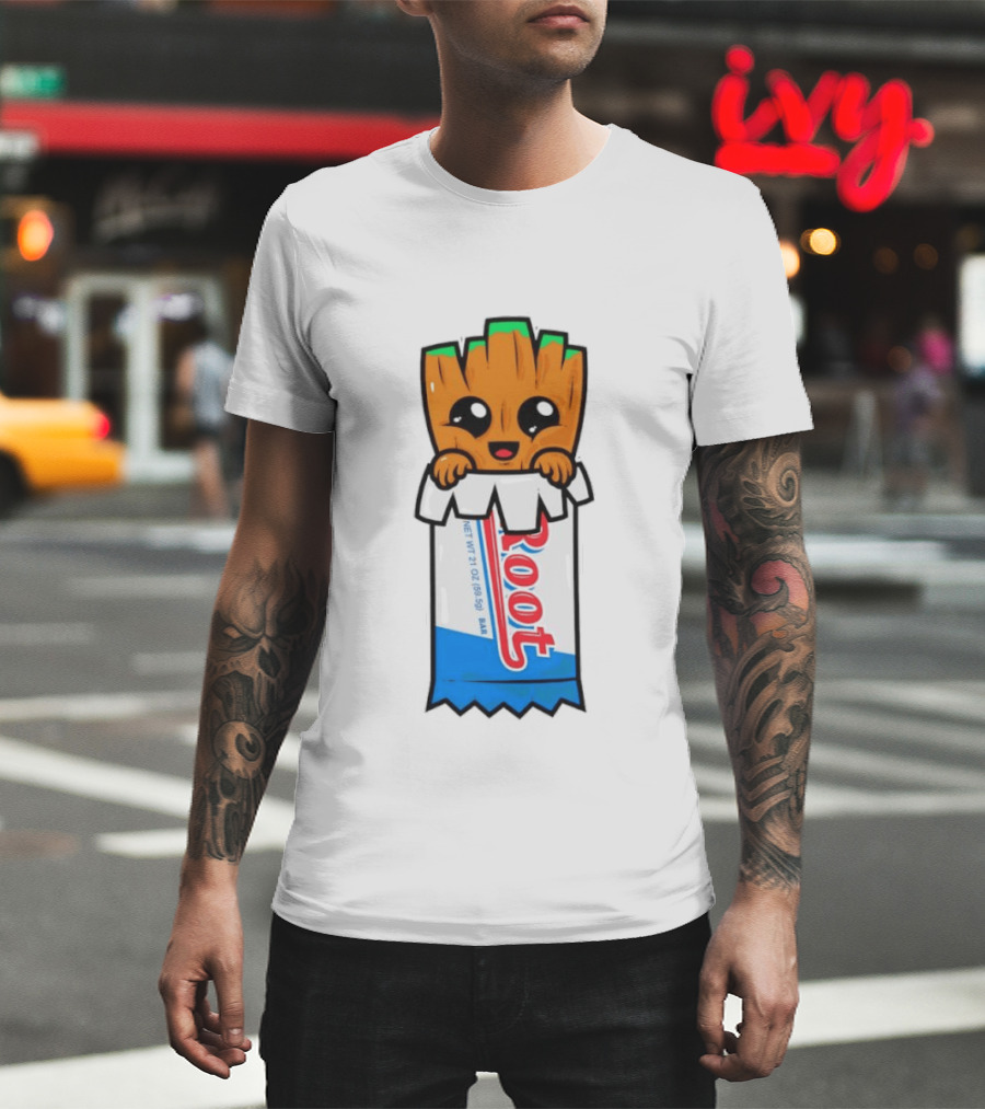 Baby Groot Guardians Of The Galaxy Root Candy Cartoon T-Shirt