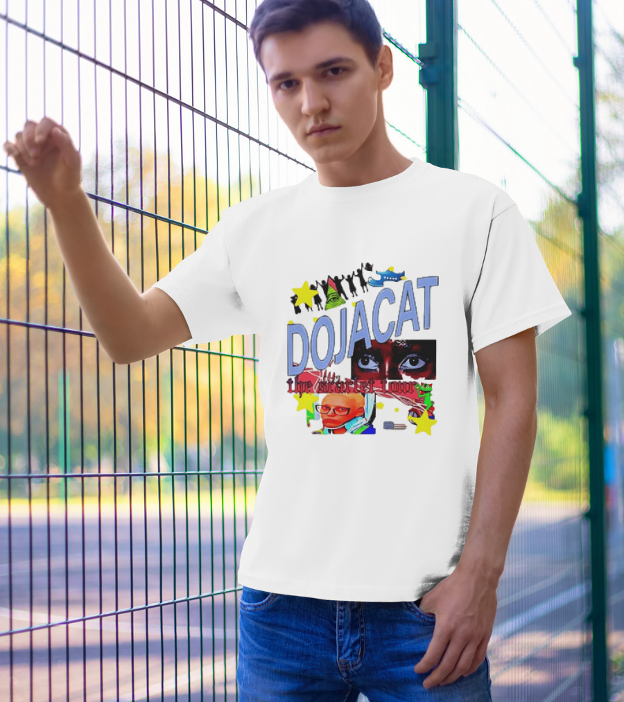 Doja Cat The Scarlet Tour Pop Art Stars And Eyes T-Shirt