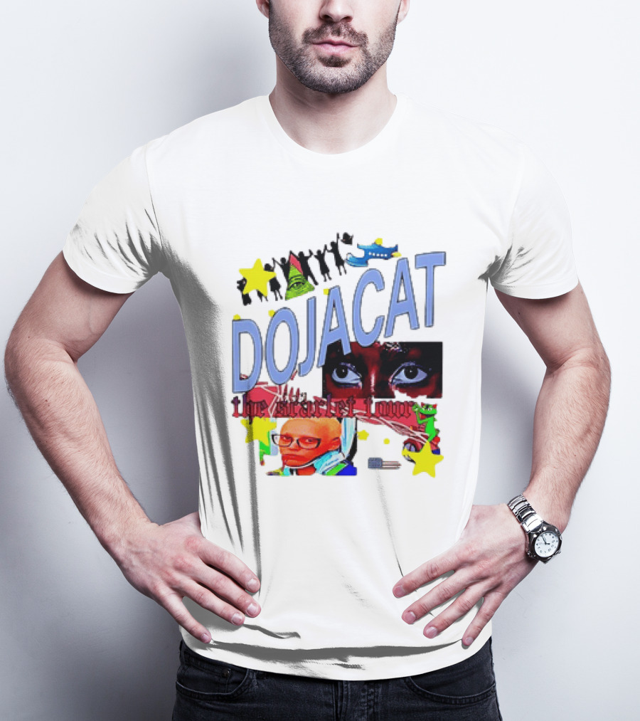 Doja Cat The Scarlet Tour Pop Art Stars And Eyes T-Shirt