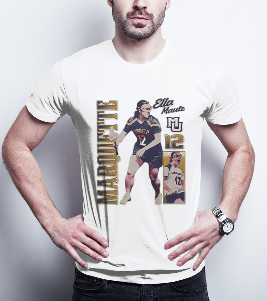 Marquette Golden Eagles Ella Mautz 12 MU Lacrosse Player T-Shirt