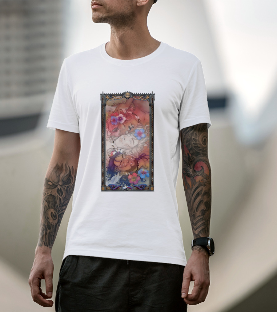 Fantasy Trio 2026 Hibiscus Flowers Tarot Card Pride Month T-Shirt