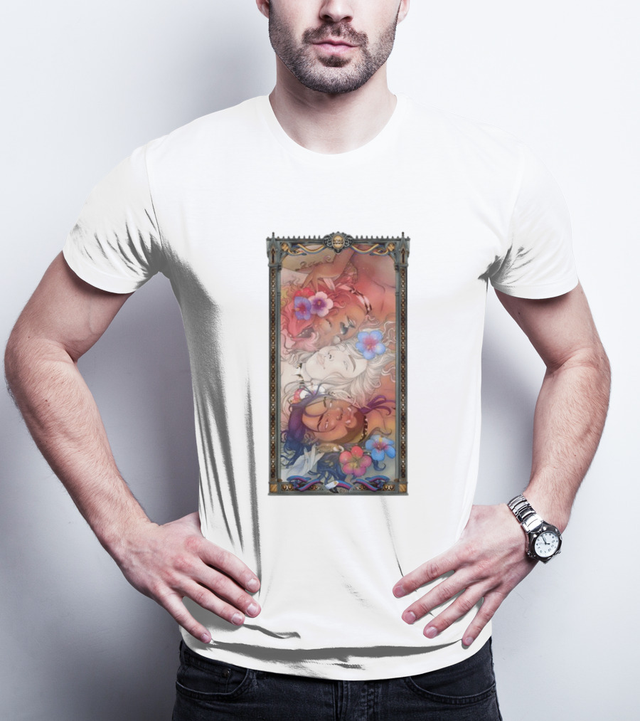 Fantasy Trio 2026 Hibiscus Flowers Tarot Card Pride Month T-Shirt