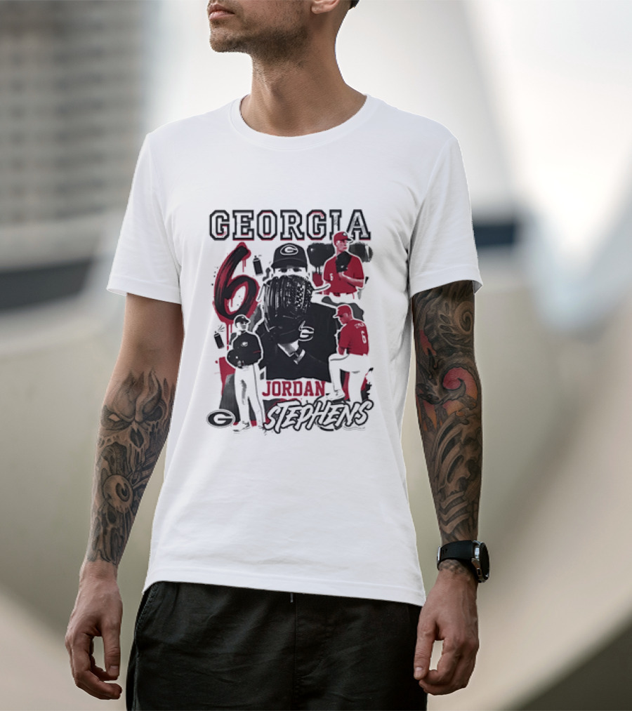Georgia Bulldogs 6 Jordan Stephens Football T-Shirt