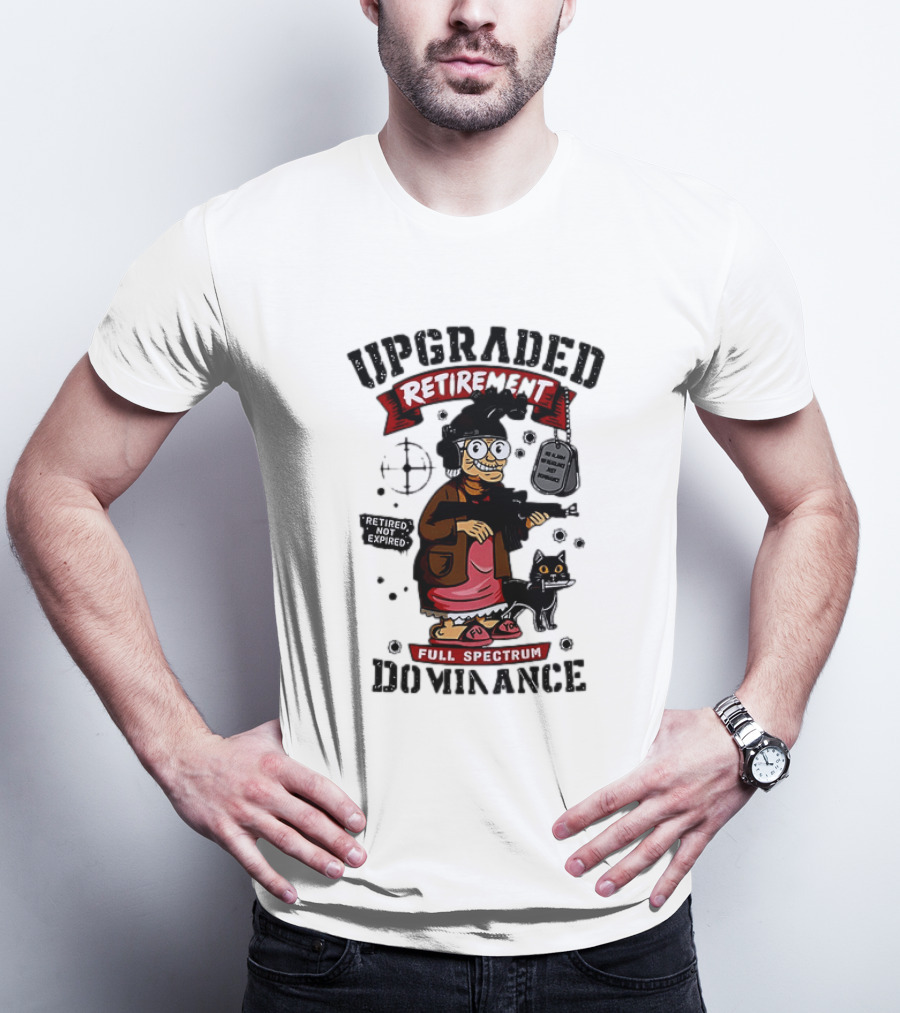 Upgraded Retirement Full Spectrum Dominance Retired Not Expired Black Ops Grandma T-Shirt