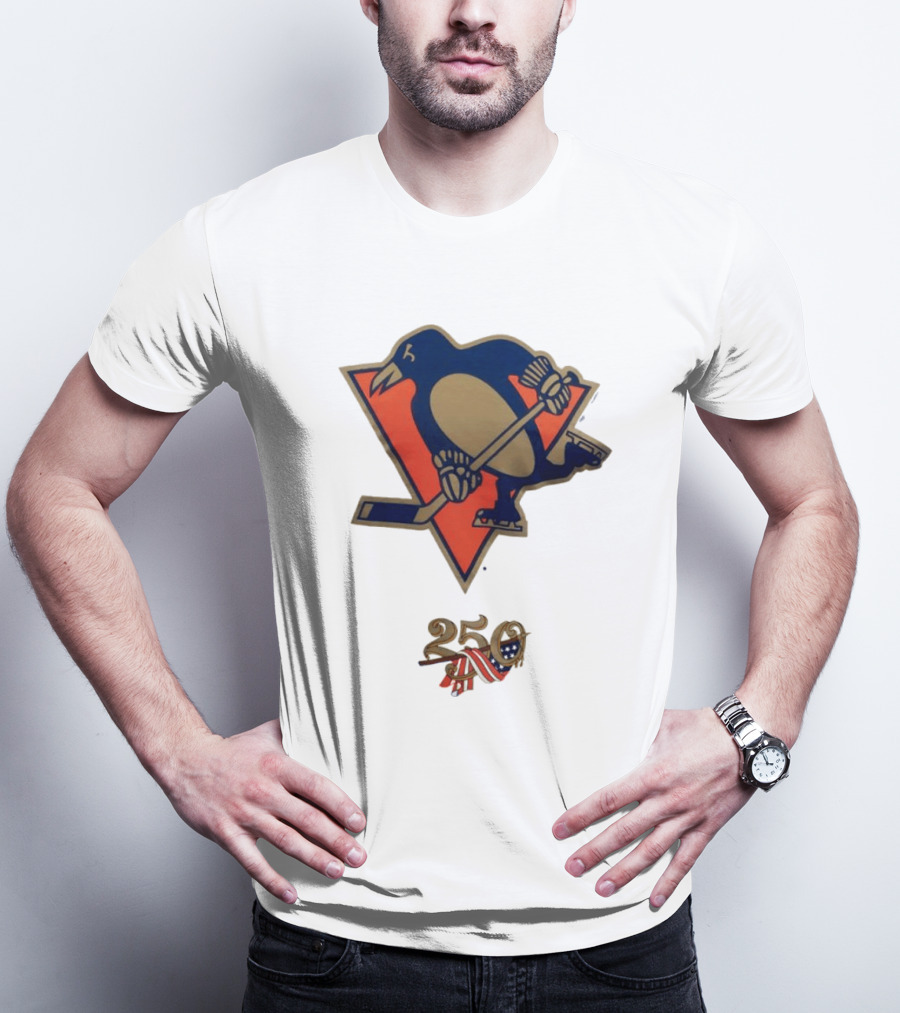 Pittsburgh Penguins 250 Logo Vintage Hockey Anniversary T-Shirt