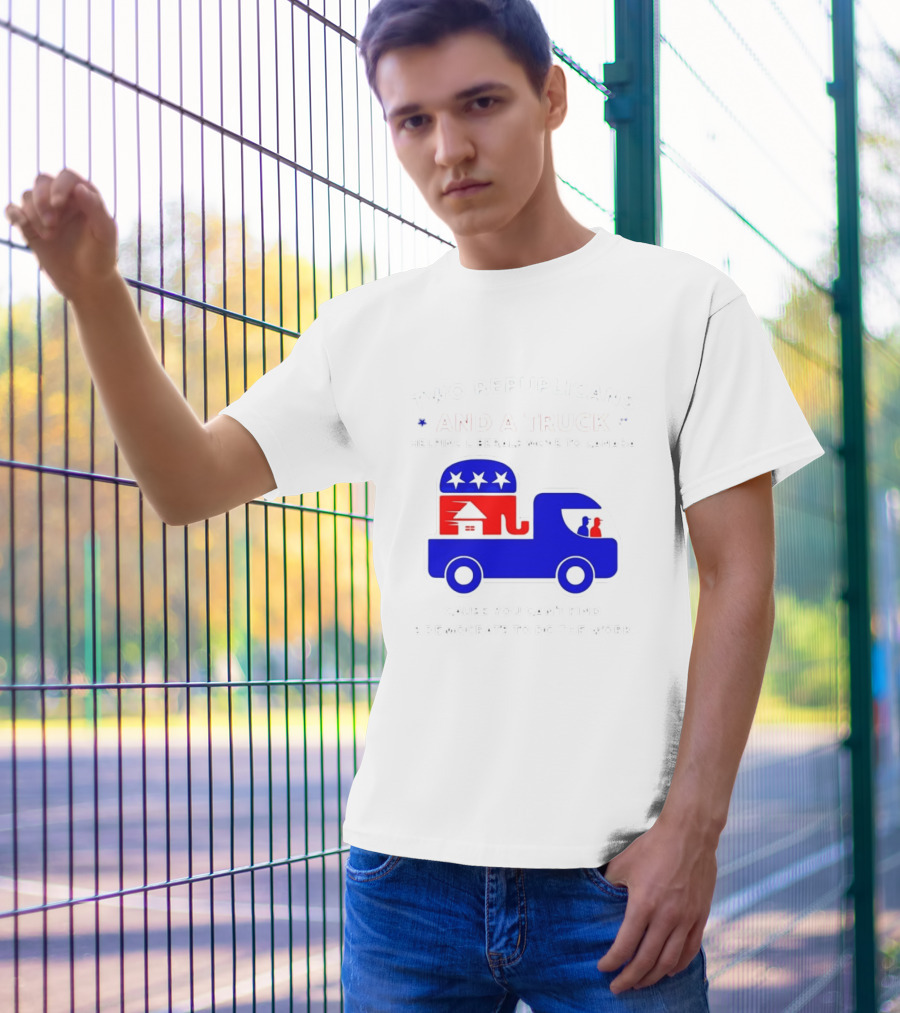Two Republicans And A Truck Helping Liberals Move To Canada GOP Elephant T-Shirt
