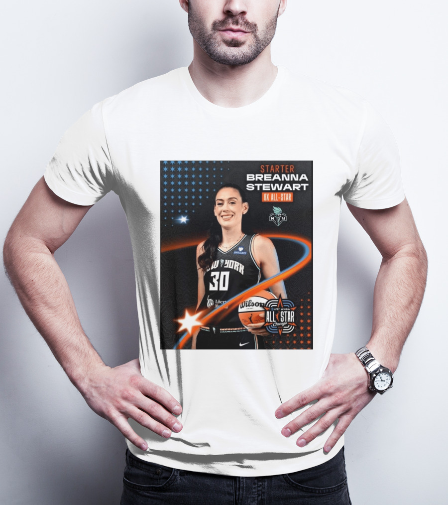 Starter Breanna Stewart 8X All Star New York Liberty AT&T WNBA All Star Chicago T-Shirt