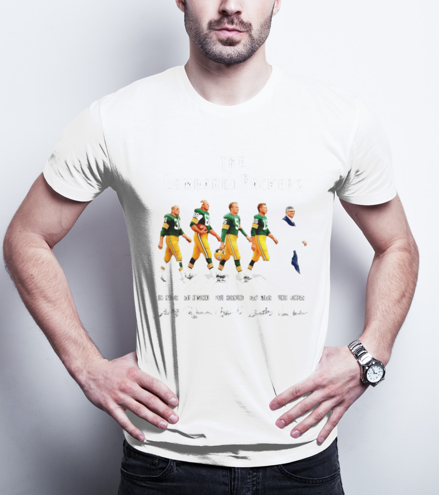 The Lombardi Packers Walking Jim Taylor Ray Nitschke Paul Hornung Bart Starr Vince Lombardi T-Shirt
