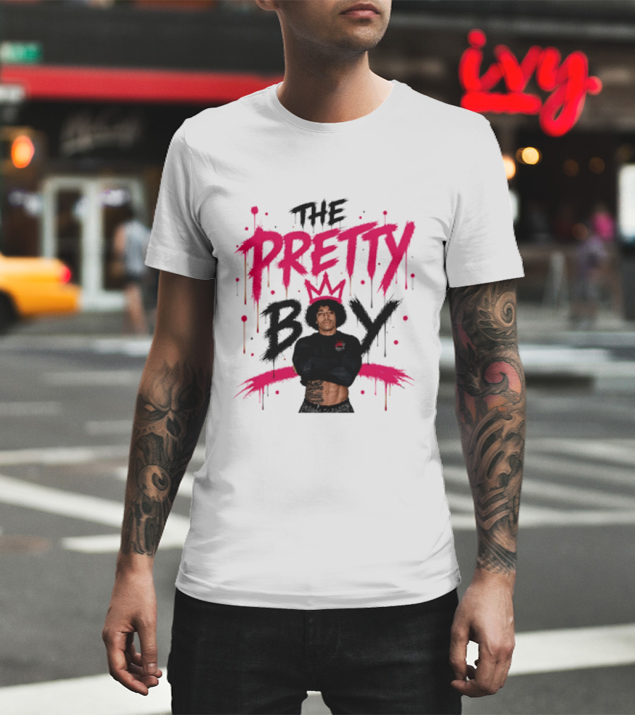 The Pretty Boy Jay King Crop Top With Pink Crown And Dripping Letters T-Shirt