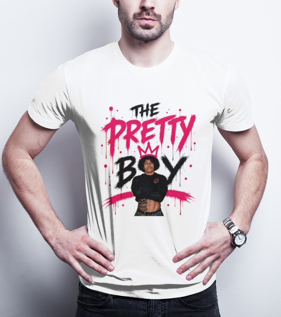 The Pretty Boy Jay King Crop Top With Pink Crown And Dripping Letters T-Shirt