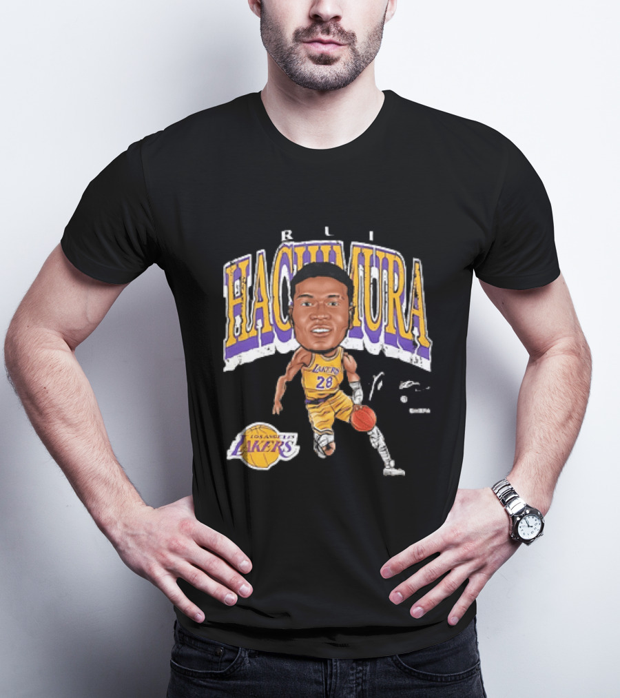 Rui Hachimura Los Angeles Lakers Big Head 28 T-Shirt