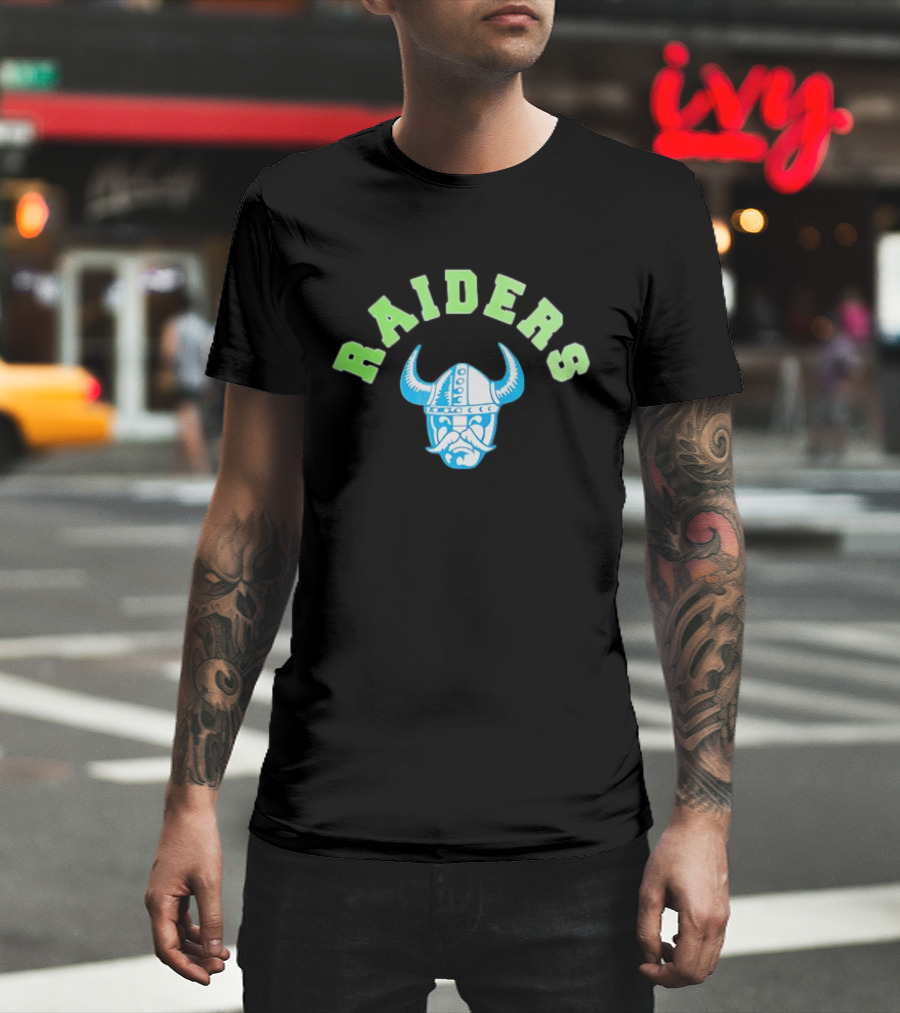 Viking Raiders Horned Helm Front View T-Shirt