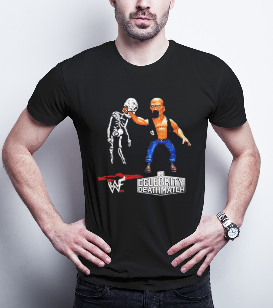Stone Cold Steve Austin Holding Skeleton WWF MTV Celebrity Deathmatch T-Shirt