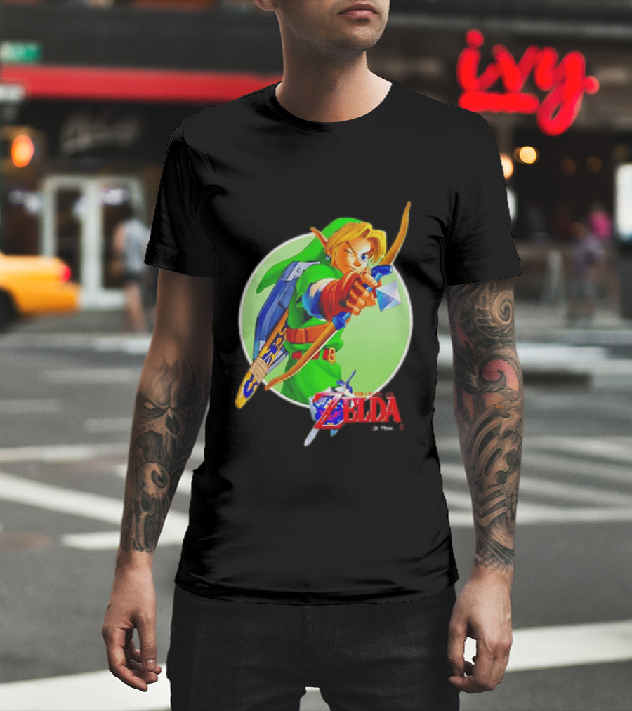 The Legend Of Zelda Ocarina Of Time 3D Link Bow Aiming T-Shirt