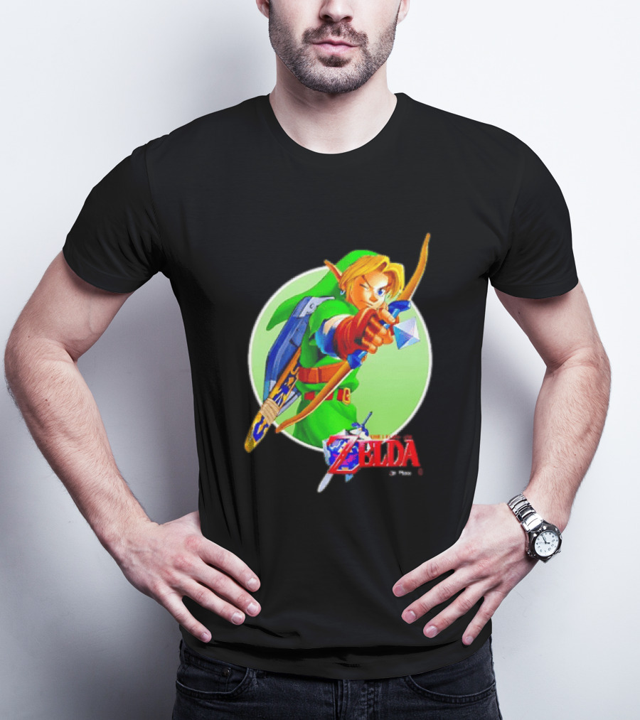 The Legend Of Zelda Ocarina Of Time 3D Link Bow Aiming T-Shirt