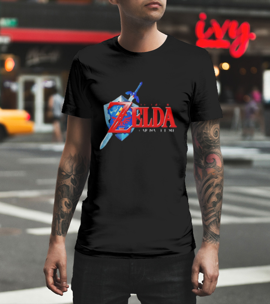 The Legend Of Zelda Ocarina Of Time Shield Sword T-Shirt