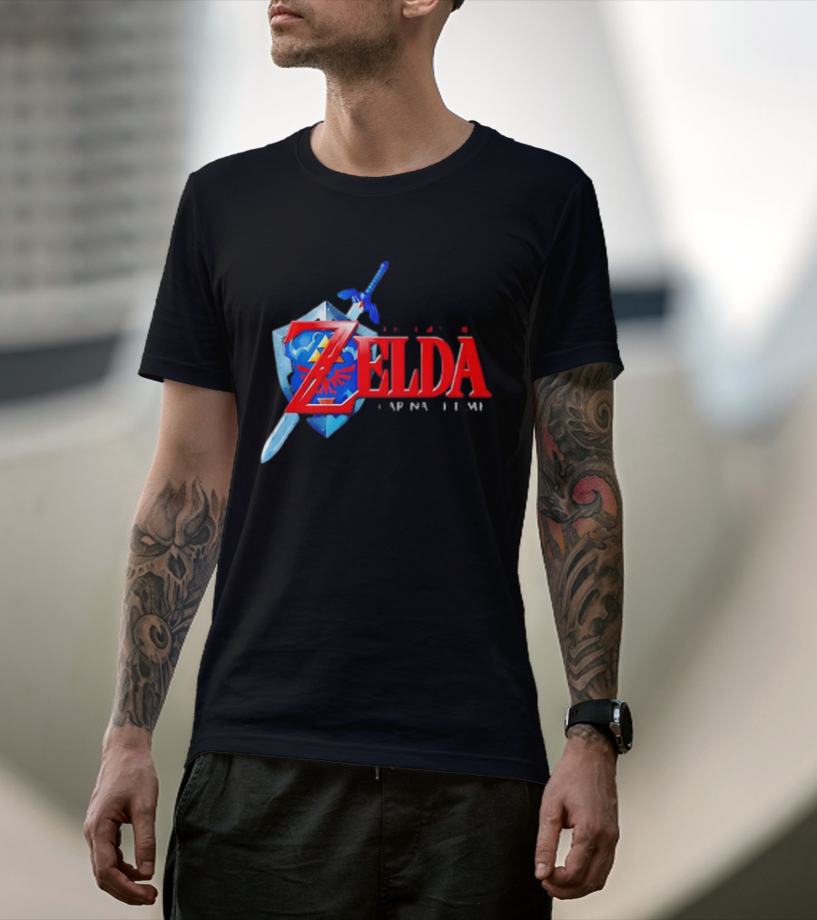 The Legend Of Zelda Ocarina Of Time Shield Sword T-Shirt