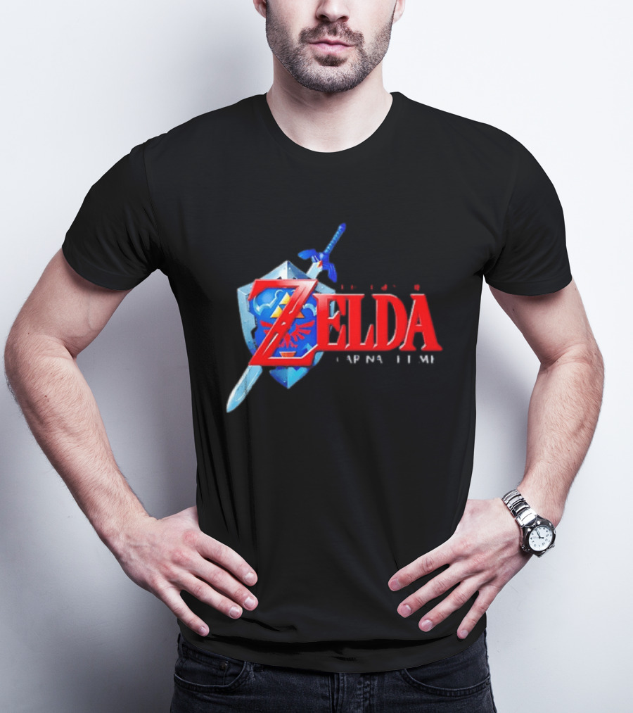 The Legend Of Zelda Ocarina Of Time Shield Sword T-Shirt
