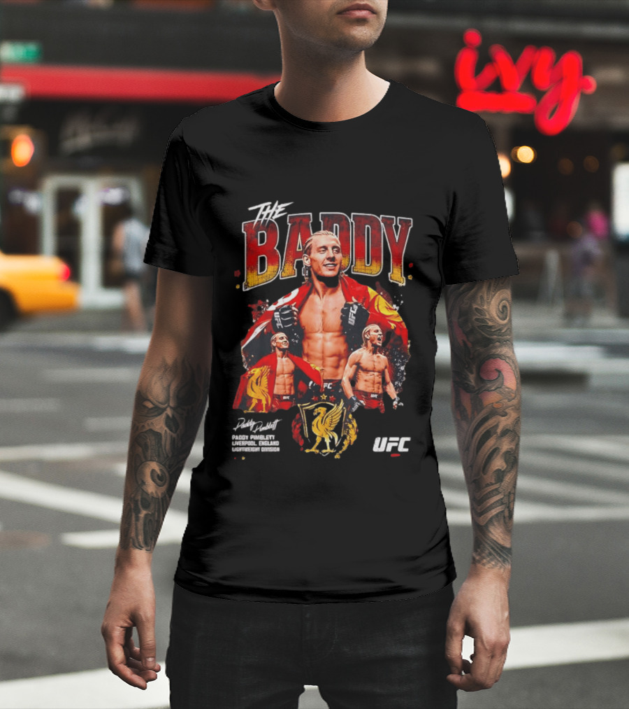 Paddy Pimblett The Baddy UFC Liverpool FC Crest T-Shirt