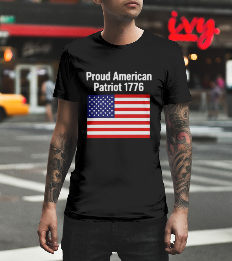 Proud American Patriot 1776 USA Flag T-Shirt