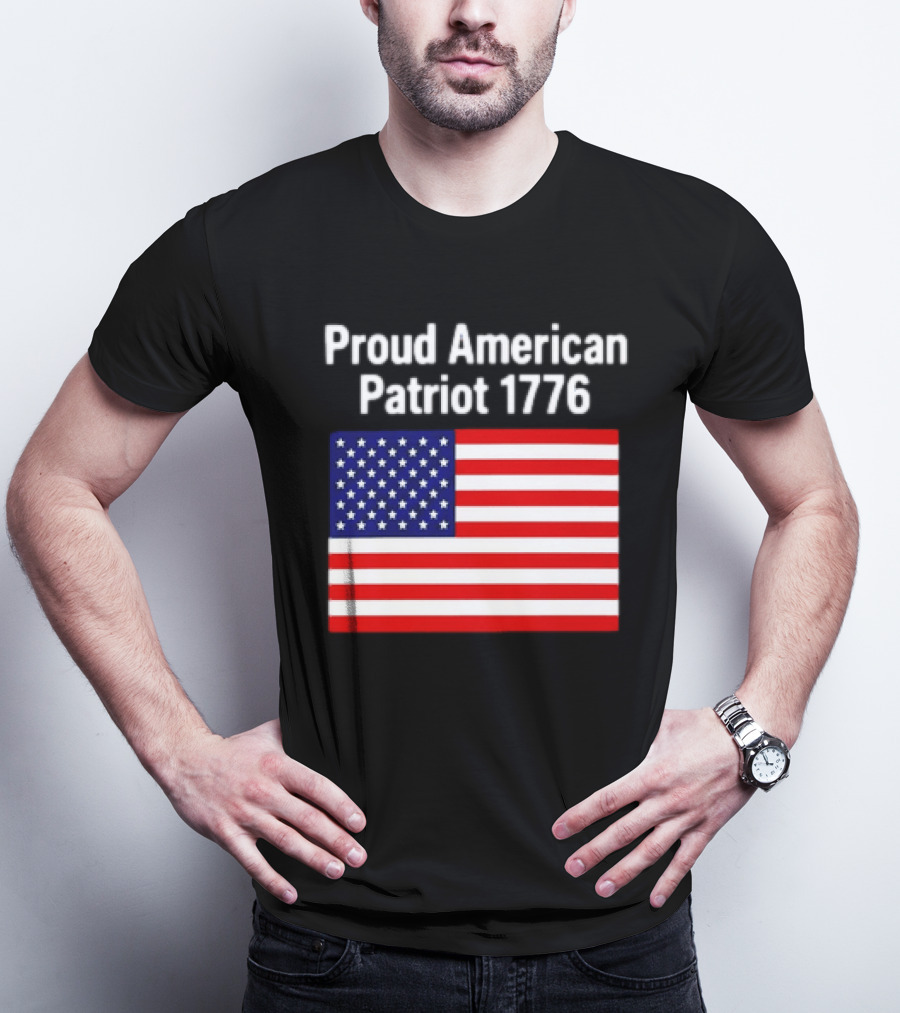 Proud American Patriot 1776 USA Flag T-Shirt