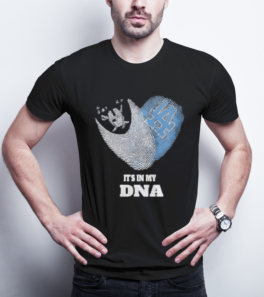 Los Angeles Raiders Dodgers Fingerprint Heart It's In My DNA T-Shirt