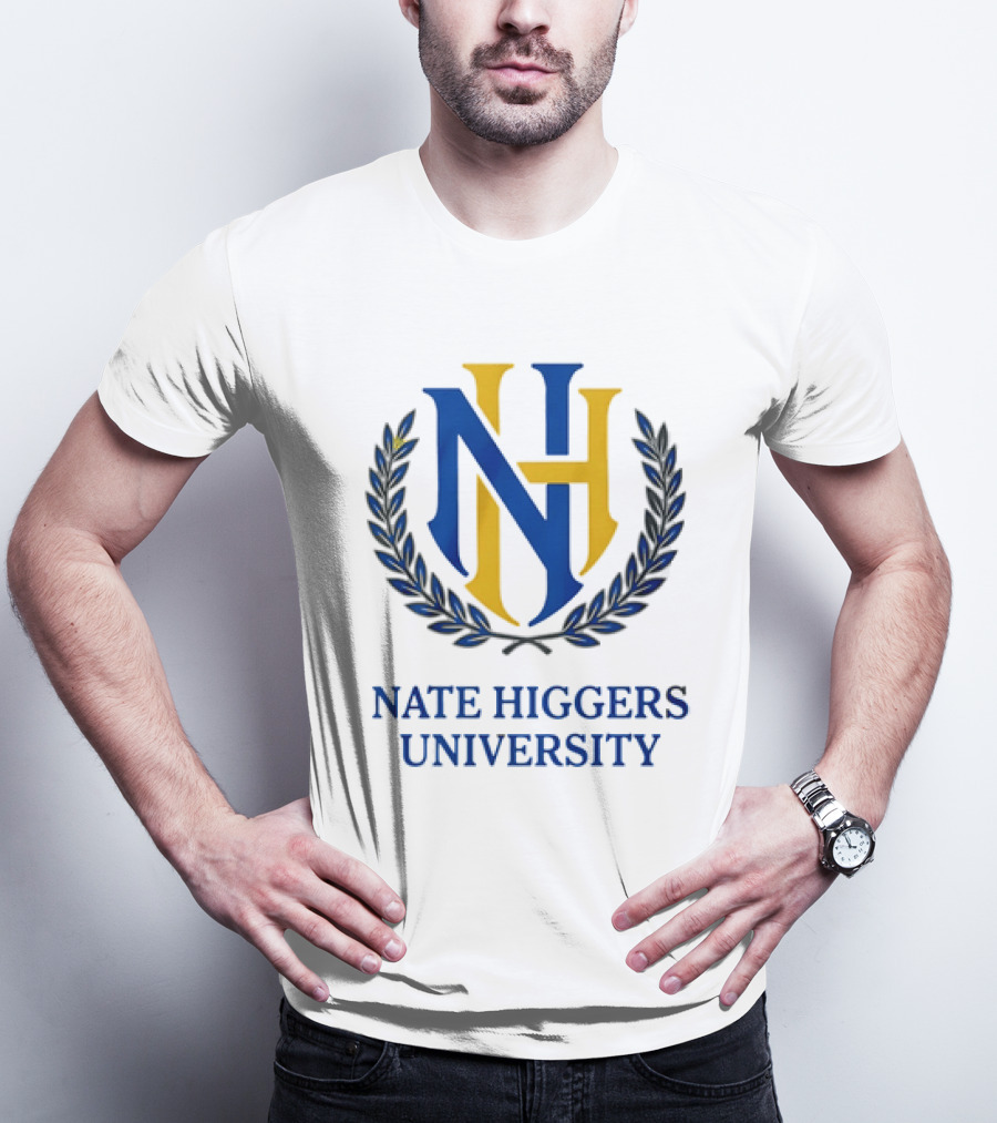 Nate Higgers University NH Crest And Laurel T-Shirt