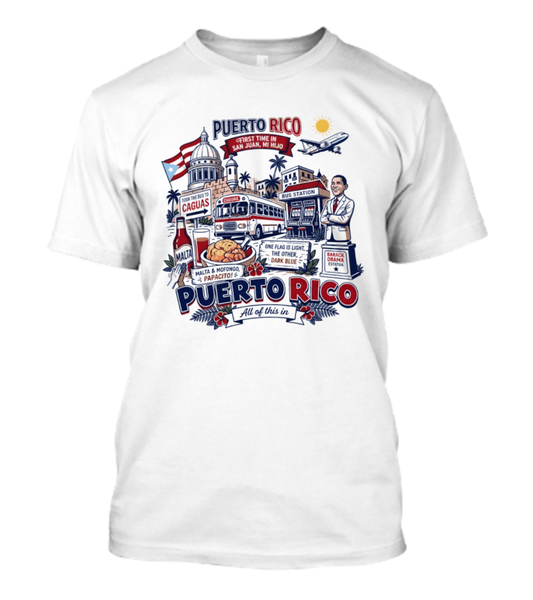 Puerto Rico Hijo San Juan Travel Coquis Papasito Salsa Dark Blue T-Shirt