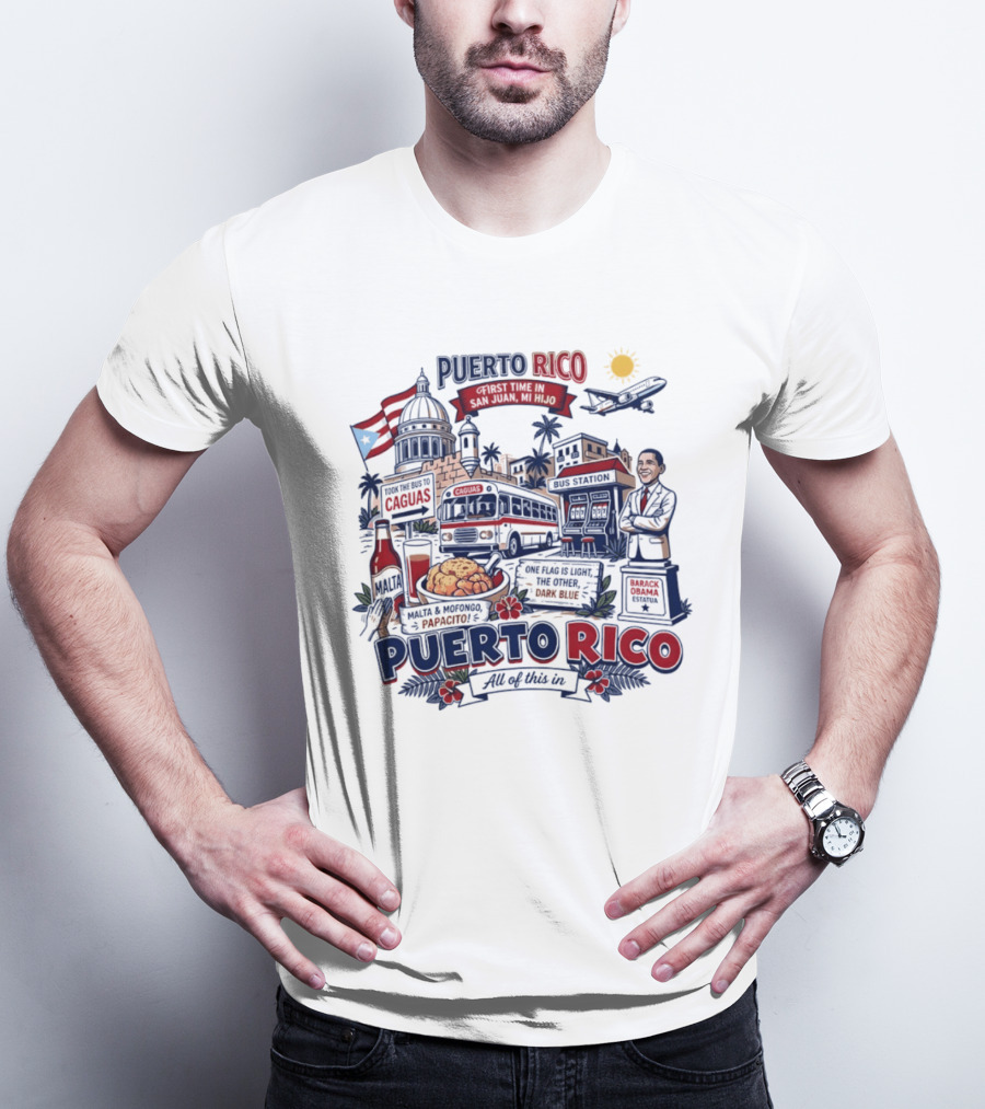 Puerto Rico Hijo San Juan Travel Coquis Papasito Salsa Dark Blue T-Shirt