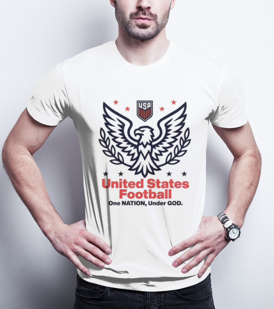 United States Football USA Eagle Emblem One Nation Under God T-Shirt