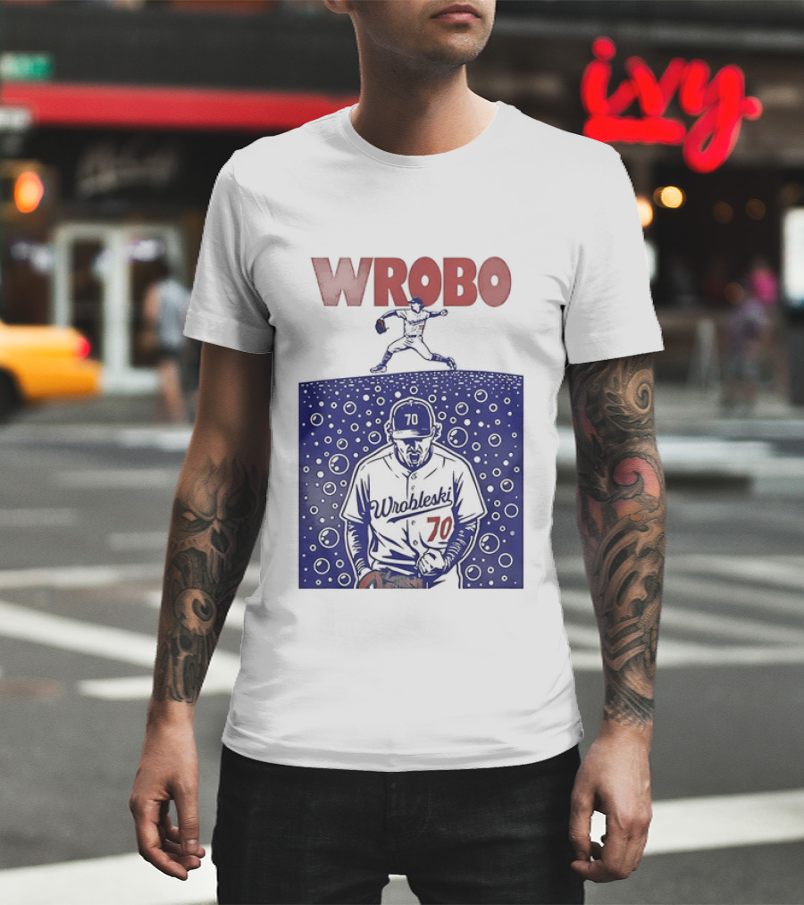 Wrobo Shark Justin Wrobleski Los Angeles Dodgers Baseball T-Shirt