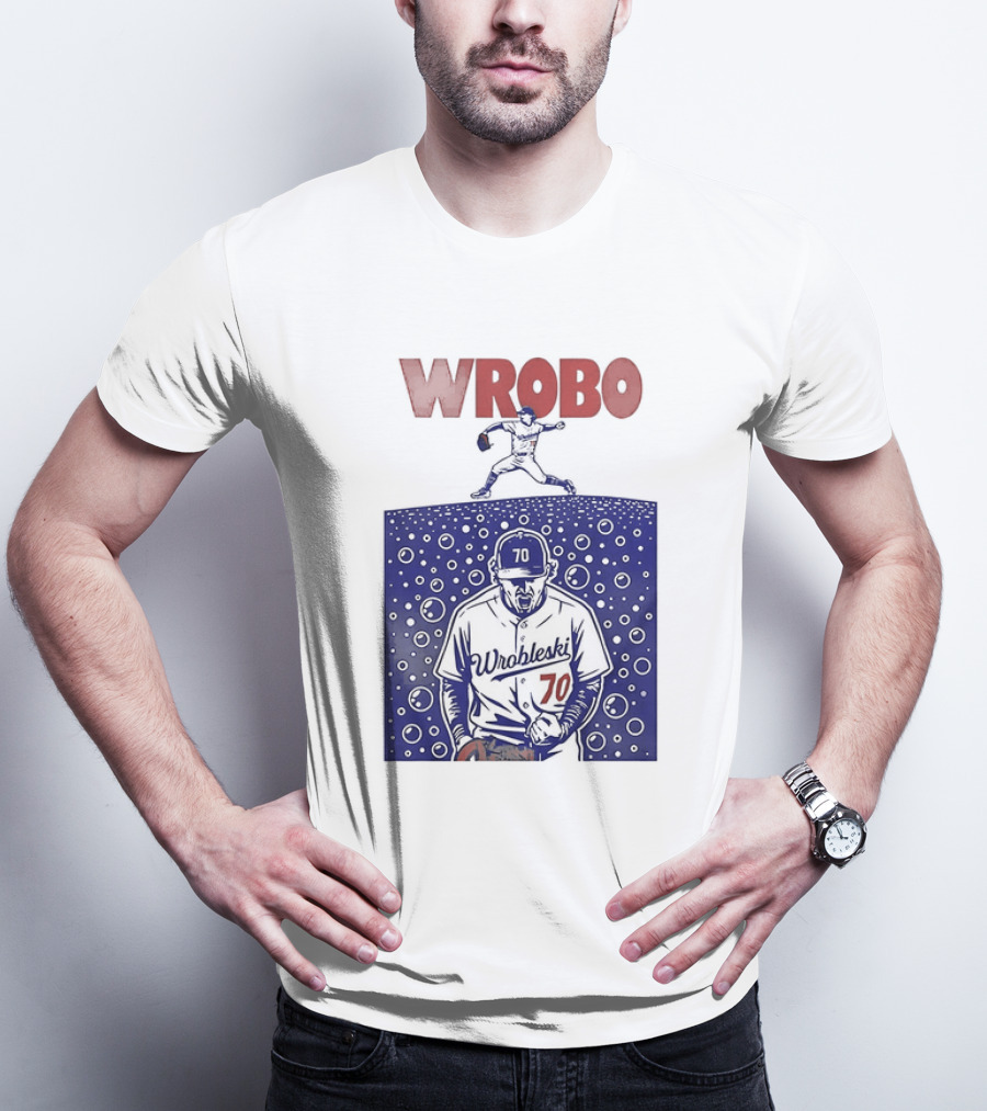 Wrobo Shark Justin Wrobleski Los Angeles Dodgers Baseball T-Shirt