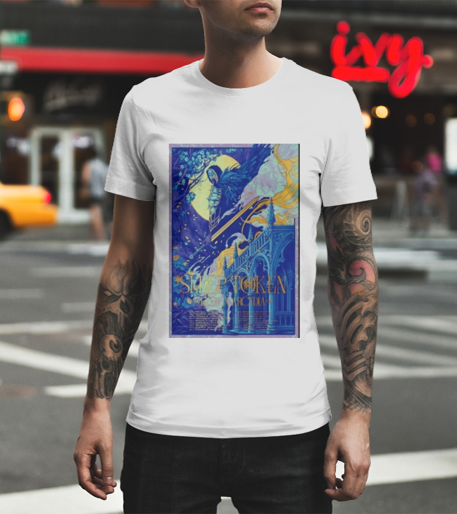 Sleep Token Even In Arcadia Angelic Moonlit Gothic Architecture T-Shirt