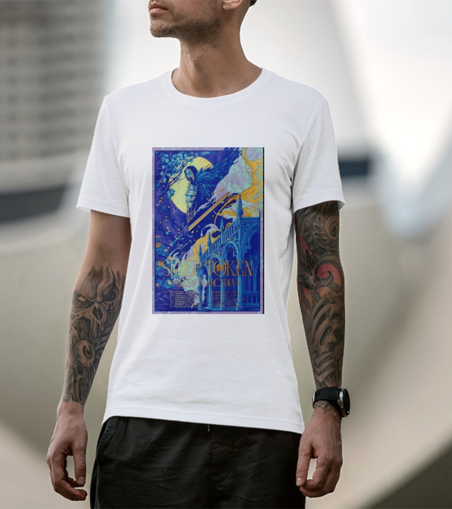 Sleep Token Even In Arcadia Angelic Moonlit Gothic Architecture T-Shirt
