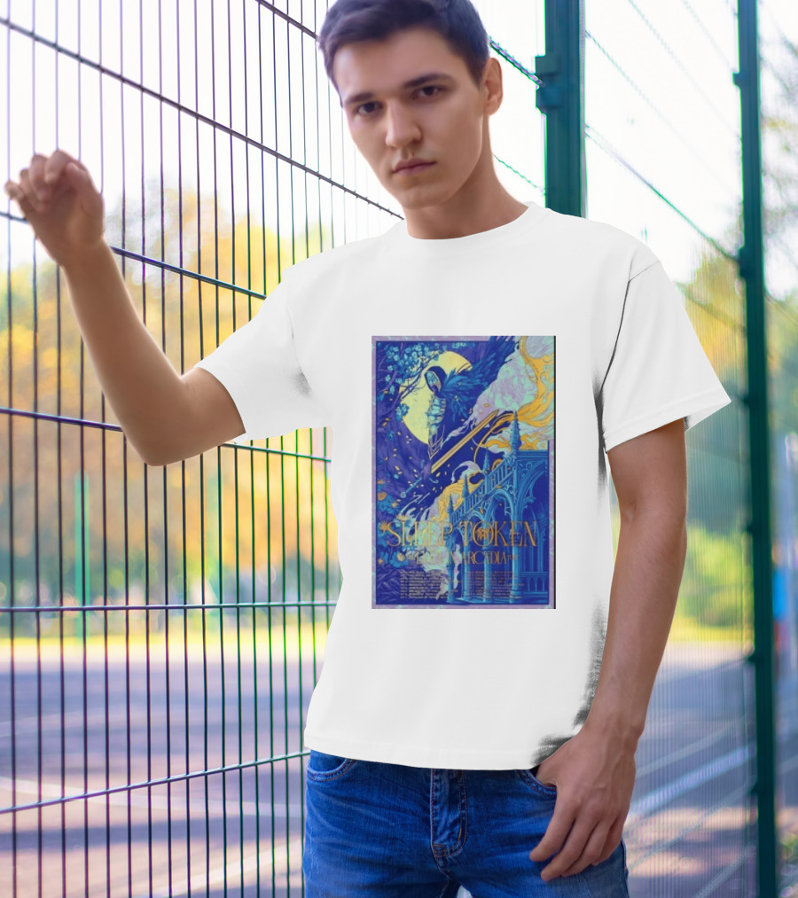 Sleep Token Even In Arcadia Angelic Moonlit Gothic Architecture T-Shirt