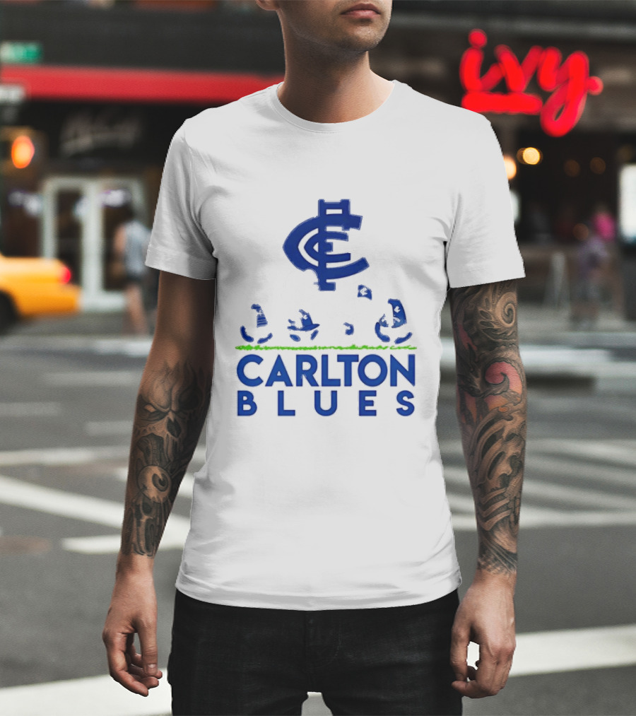 Snoopy Peanuts Characters Carlton Blues AFL Collaboration T-Shirt