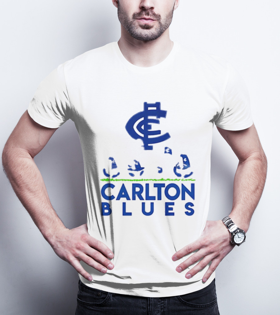 Snoopy Peanuts Characters Carlton Blues AFL Collaboration T-Shirt