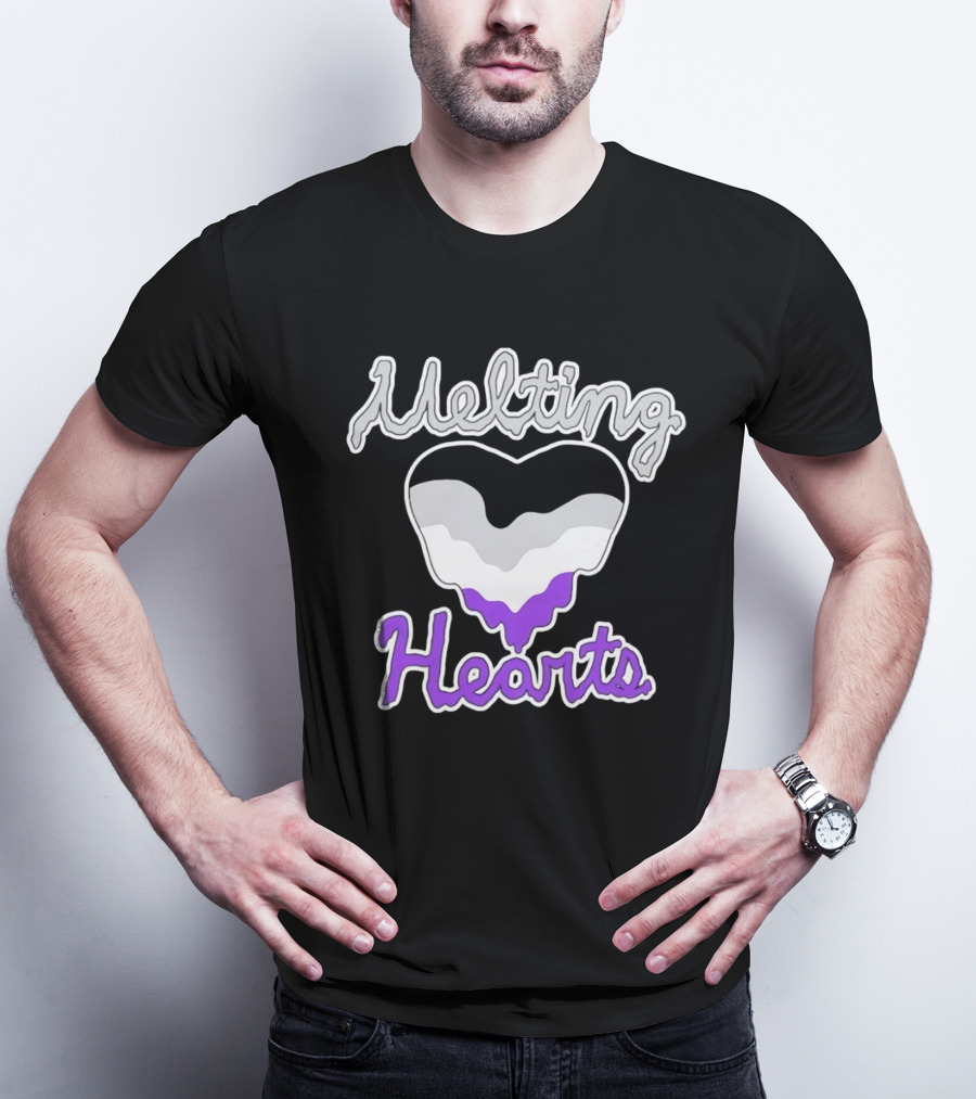 Melting Hearts Asexual Flag Colors Pride T-Shirt