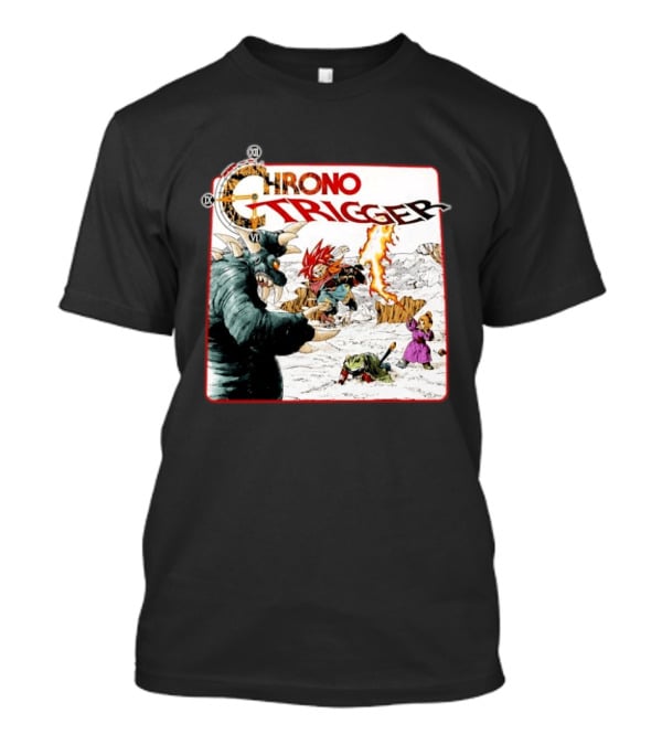 Chrono Trigger Iconic Gaming Adventure Characters And Battle Scene T-Shirt