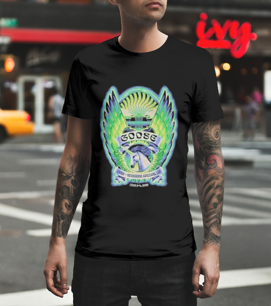 Goose The Band Saratoga Springs July 3 4 2026 Winged Horse New York Concert Tour T-Shirt