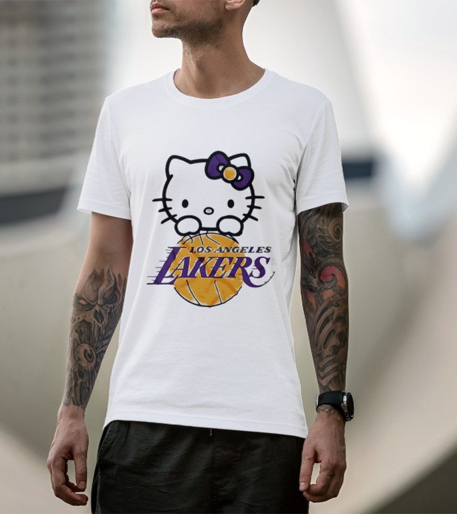 Hello Kitty Los Angeles Lakers Basketball Collaboration T-Shirt