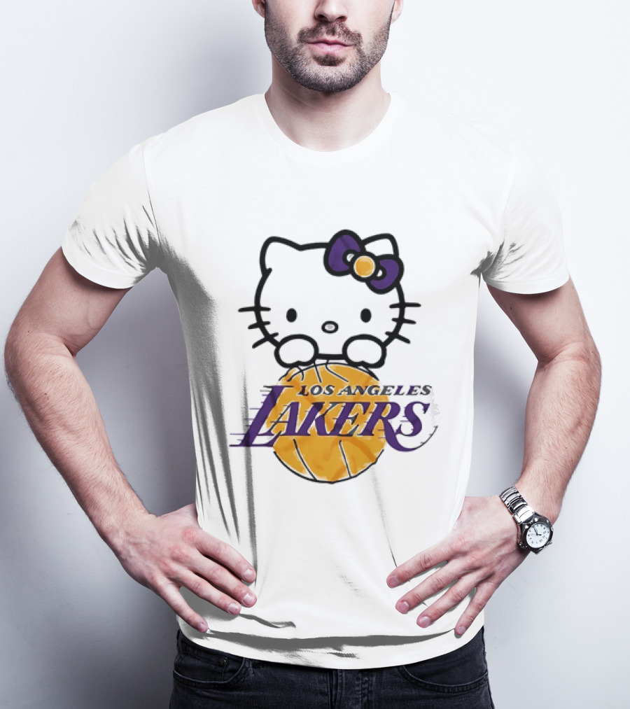 Hello Kitty Los Angeles Lakers Basketball Collaboration T-Shirt